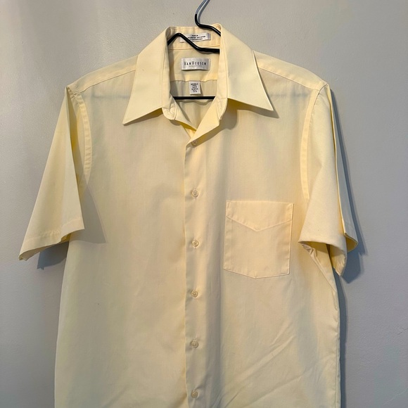 Van Heusen | Shirts | Mens Van Heusen Light Yellow Button Down Shirt ...